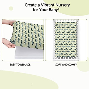 Cars Themed Fitted Crib Sheet,Standard Crib Mattress Fitted Sheet Soft & Stretchy Fitted Crib Sheet-Baby Sheet for Boys Girls, 28“ x52“,Pistachio Green Almond