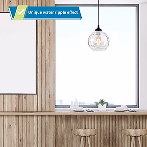 Skelang Hammered Glass Shade, Globe Lampshade with 1-5/8" Fitter Opening, Fixture Replacement Globes for Pendant Light, Lamp, Wall Sconce