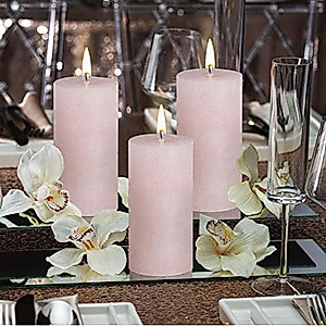 BOLSIUS Rustic Soft Pink Unscented Pillar Candles - 2" X 4" Decoration Candles Set of 4 - Clean Burning Dripless Dinner Candles for Wedding & Home Decor Party Restaurant Spa- Aprox (100X50m)