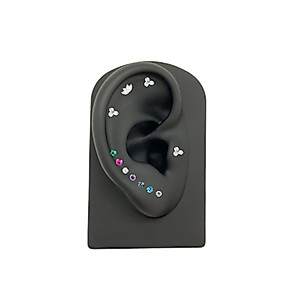 BelezaDosas G23 Titanium Labret Studs Threadless Push Back 16G Lip Tragus Helix Cartilage Earring Piercing Jewelry (1 pair Emerald)