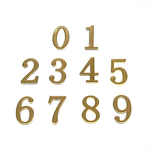 1Pcs Mailbox Numbers 2 Inch Brass House Numbers for Outside,Self Adhesive 3D Address Numbers for House, Apartment, Office, Hotel Room, Mailbox Signs,Brass (No.5)