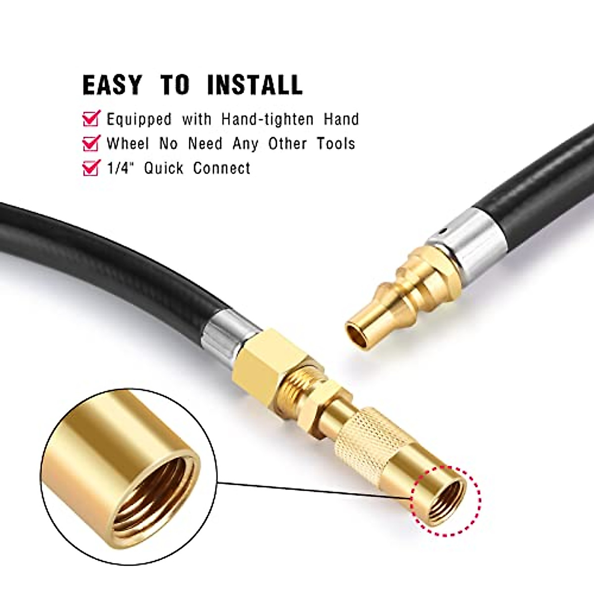 WADEO 12FT RV Quick Connect Propane Hose for RV to Grill, Propane Adapter Fitting with Propane Extension Hose for Blackstone 17"/22" Griddle