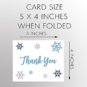 The Invite Lady Thank You Snow Much Cards Snowflake Baby Shower Notes Winter Wonderland Boys With Envelopes (24 count)
