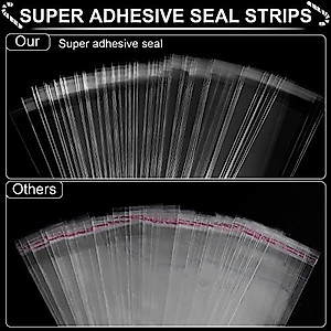 Phinus 300 Pcs Pretzel Bags 2x10 Inches, Thickened Pretzel Rod Bags, Self Sealing Cellophane Bags, Pretzels Individual Bags Clear, Prezetels Sticks Bags Food Safe Bags for Chocolate, Candies, Cookies