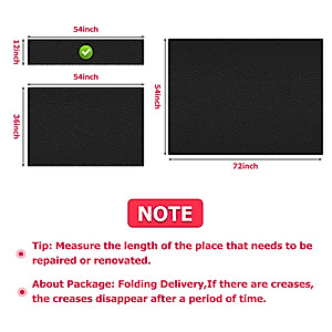 K-Musculo Vinyl Fabric, Marine Faux Leather Upholstery, for Upholstery Crafts, DIY Sewings, Sofa, Handbag, Earrings, Hair Bows Decorations (Black 54'' X 12'' inch 1Ft)