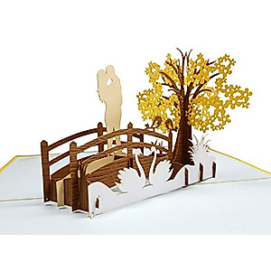 iGifts And Cards Happy 50th Anniversary 3D Pop Up Greeting Card - Marriage, Soulmates, Celebration, Memories, Half-Fold, Being Together, Celebrate a Milestone, Golden, Congratulations, Romantic, Love