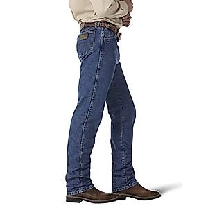 Wrangler Men's George Strait Cowboy Cut Original Fit Jean, Heavyweight Stone Denim, 38W x 32L