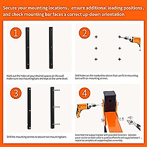 Storeonwall Lumber Storage Rack Wood Organizer Garage Tool Rack Wall Mount Metal Rack