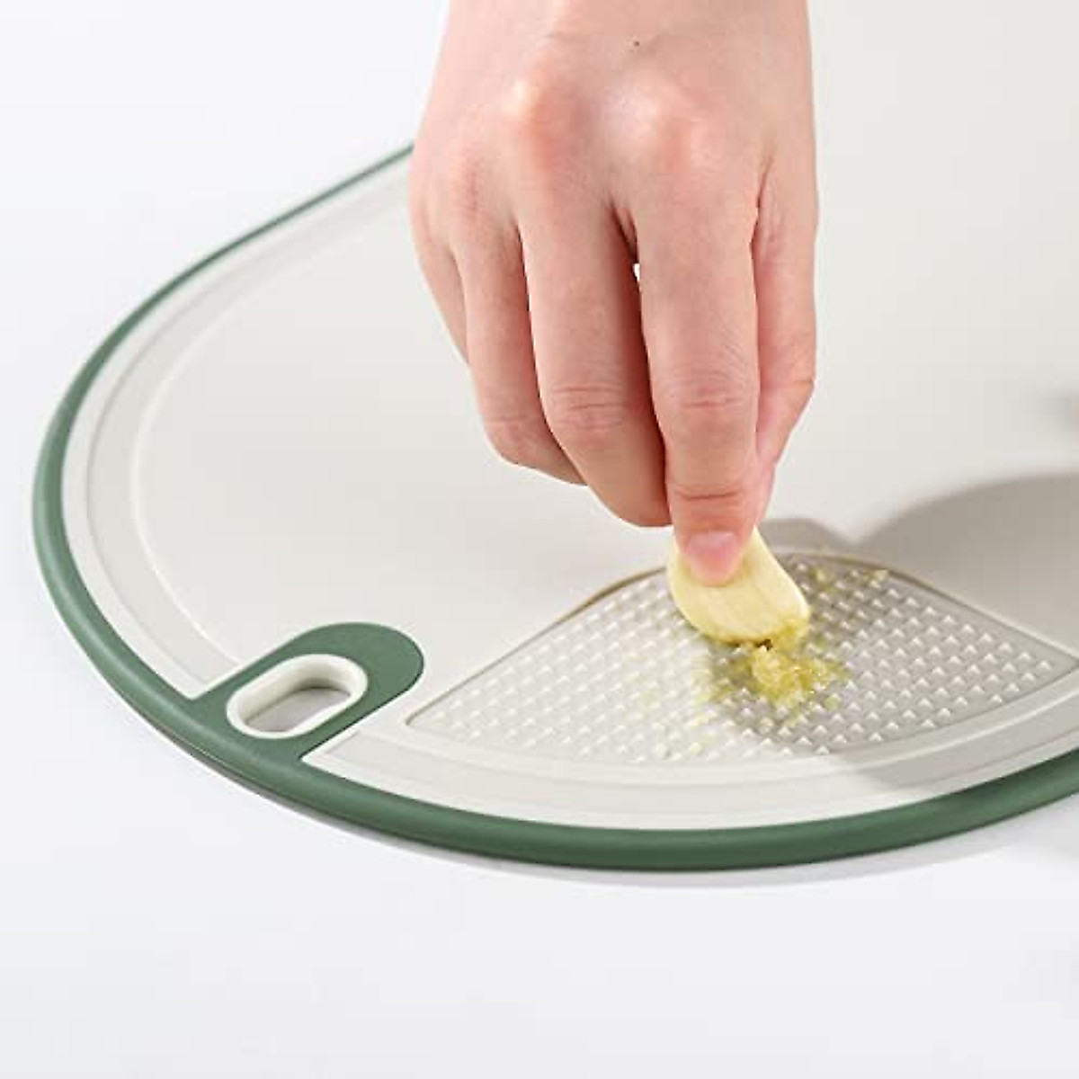 JiaQi Plastic Cutting Board Set of 3 with Juice Grooves and Storage Stand ,Dishwasher Safe, Non-slip,Multiple Color