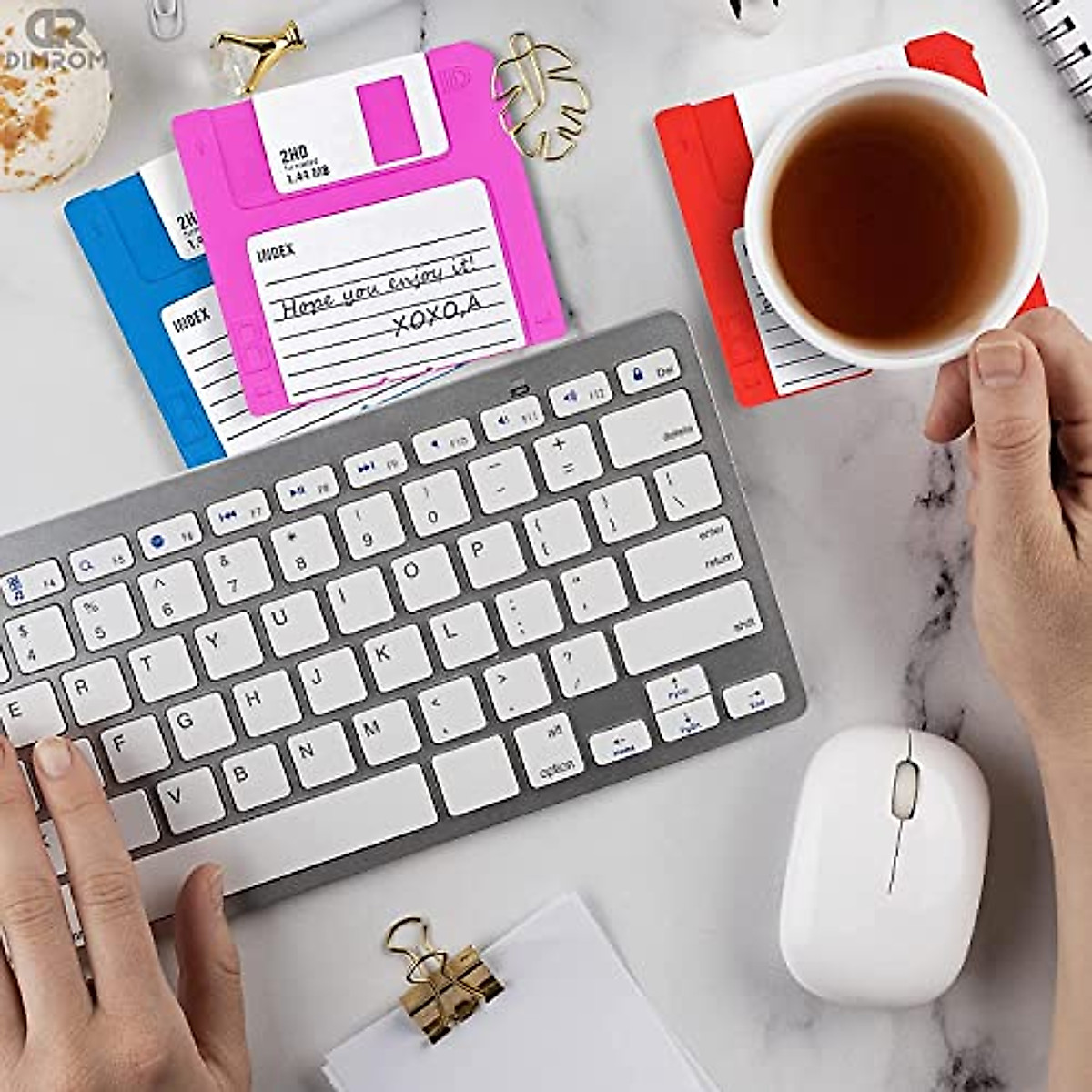 Floppy Disk Coasters for Coffee Table - 6Pcs Floppy Disks Cute Coaster Table Coasters for Drinks Absorbent Table Mat - Funny Coasters for Drinks Coffee Table Coasters Cup Coasters for Table Decor