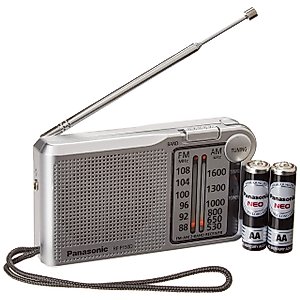 Panasonic RFP-150D Battery Operated AM/FM Portable Pocket Size Radio (Silver/mat)