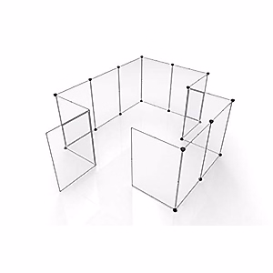 Tespo Pet Playpen, Portable Large Plastic Yard Fence Small Animals, Puppy Kennel Crate Fence Tent, 28 X 20 Inch, White, 12 Panels