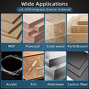 FoxAlien 1/4" Shank CNC Router Bit Essential Kit Includes 1/4" ER11 Collet, V-bit, End Mills, Chamfering Bit for Woodworking MDF Resin Carving Lettering Sign Making