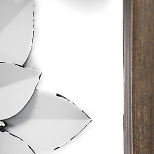 Stratton Home Décor S21053 Wall Decor, 15.75" W X 2.75" D X 15.75" H, Distressed White