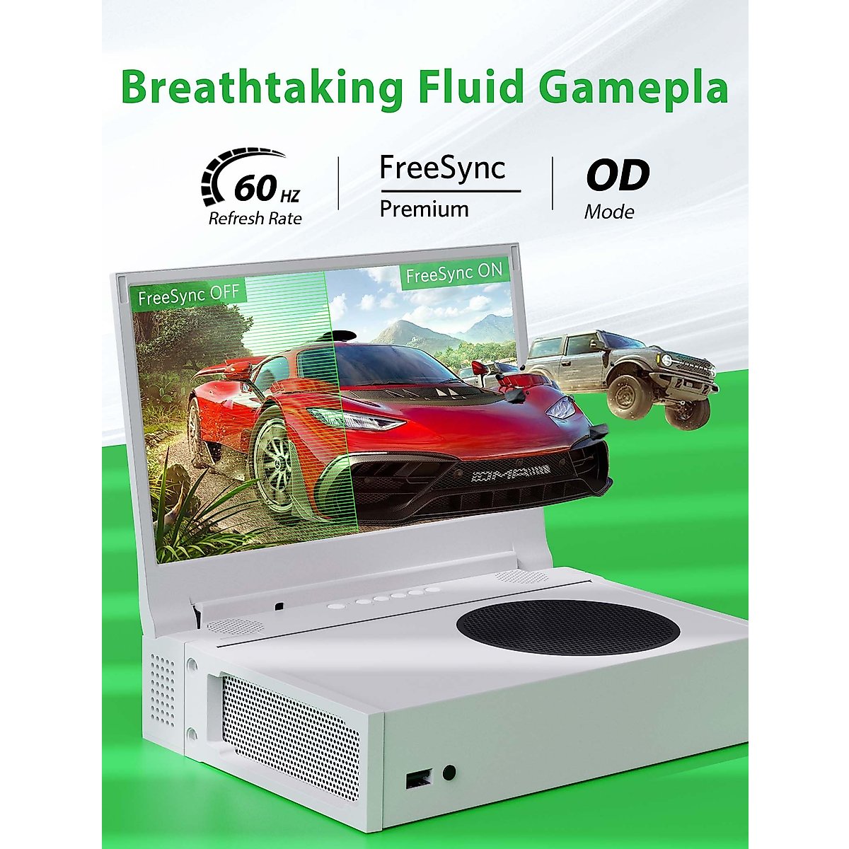 DEPGI 4K 14" Portable Gaming Monitor IPS Screen for Xbox Series S（not Included） with Remote Control, Portable Monitor with HDR10, AMD FreeSync, 2X HDMI for Indoor Outdoor Travel