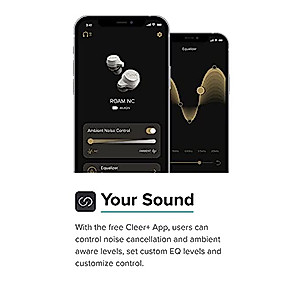 Cleer Audio, Roam NC Wireless Bluetooth Noise Cancelling Earbuds with Long Lasting Battery Life, Sweat Proof and Water Resistant, Touch Controls, Ambient Mode Music and Calls, Black