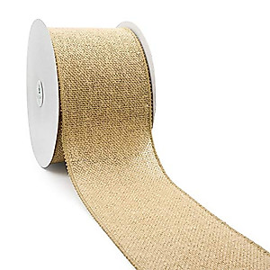 CT CRAFT LLC Burlap Wired Ribbon, 4inch x 20 Yards, Natural, Christmas, Home Decor, Gift Wrapping, Tree Topper Bow, Wreath, DIY Crafts