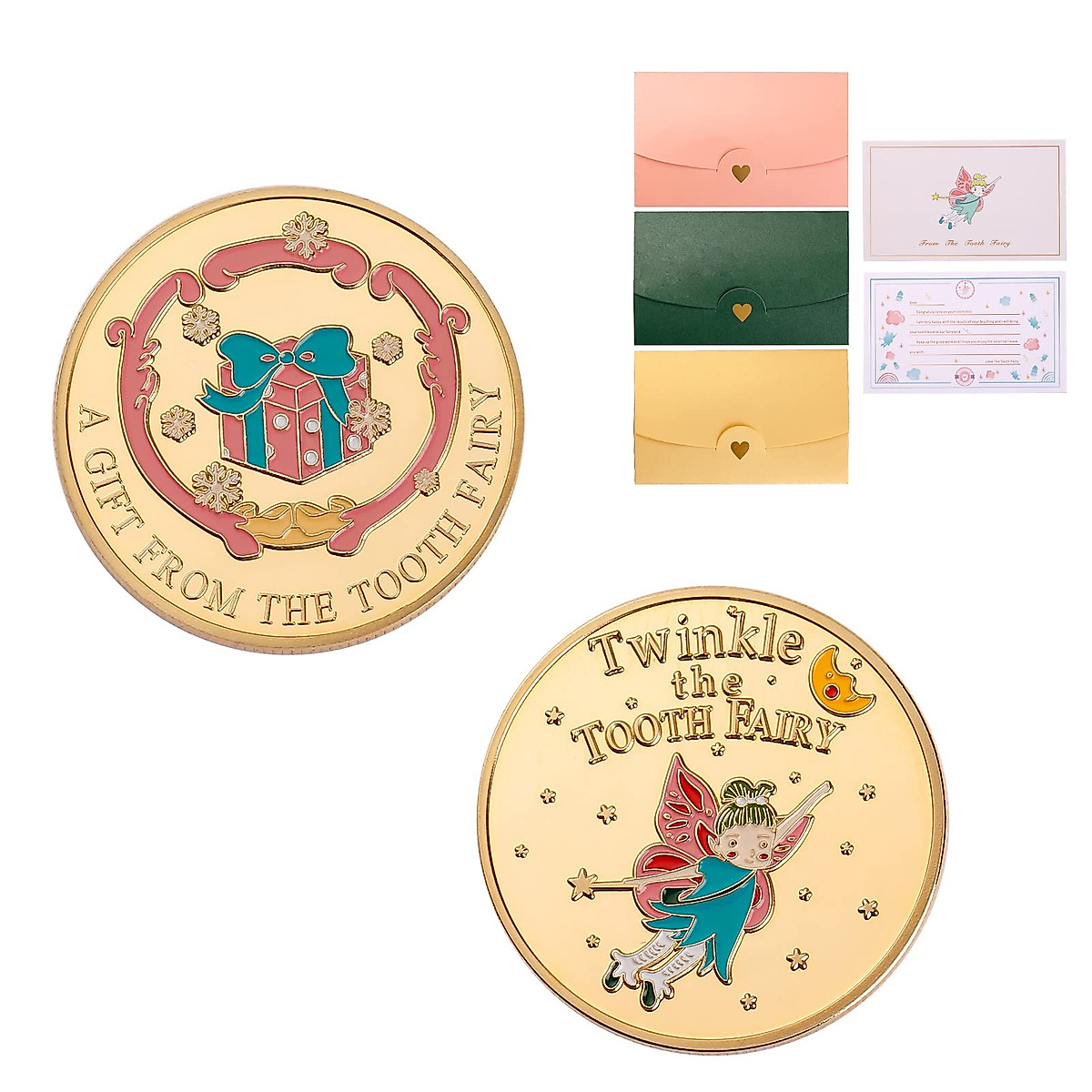 DOOBAANN Tooth Fairy Gift Coins,Reward for Lost Tooth Kids,Tooth Fairy Coins to Encourage Kids to Brush Their Teeth,3 Set (Encourage Brushing)