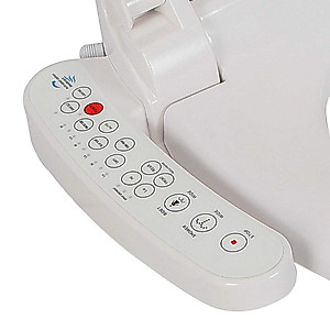 Heated Bidet Toilet Seat Round with Adjustable Water Temperature- Electric Smart Bidet Seat with Massage Function, Night Light | 1300W Flushing Power | Fits Standard Toilets