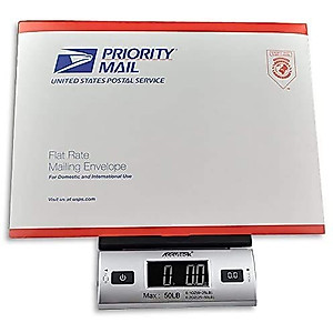 ACCUTECK All-in-1 Series W-8250-50bs A-Pt 50 Digital Shipping Postal Scale with Ac Adapter, Silver