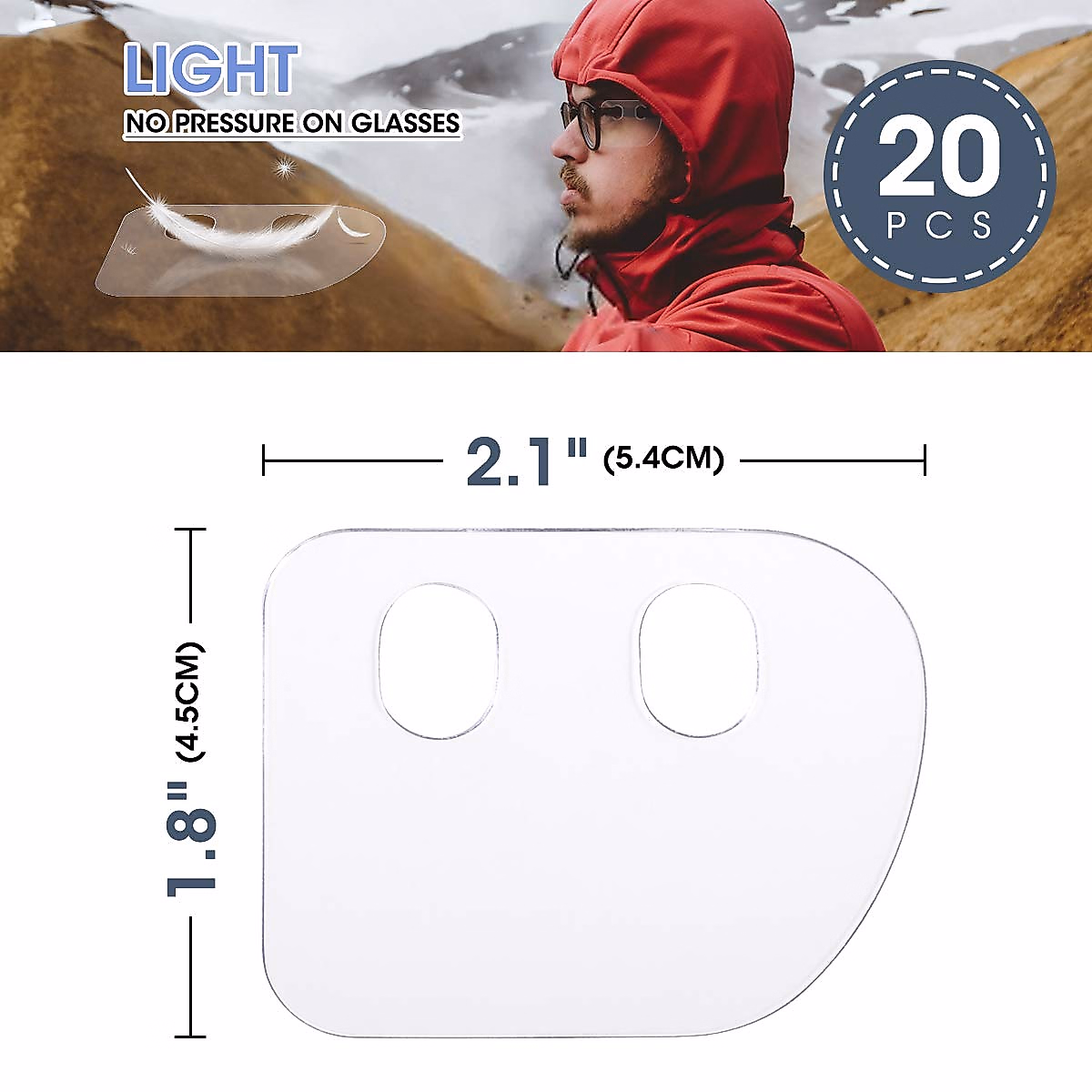 Touri 20 Pairs Clear Slip-On Protective Safety Side Shields for Glasses Fits Small to Medium Eyeglasses for Keeping Your Eyes Safe