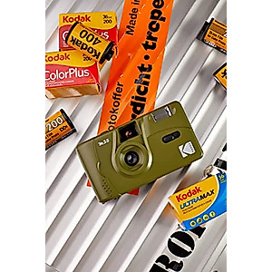 Kodak M35 35mm Film Camera, Reusable, Focus Free, Easy to use, Build in Flash and Compatible with 35mm Color Negative or B&W Film (Film and Battery NOT Included) (Olive Green)
