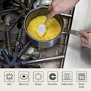 Made In Cookware - 2 Quart Non Stick Sauce Pan With Lid - Graphite - 5 Ply Stainless Clad Nonstick Saucepan - Professional Cookware - Crafted in Italy - Induction Compatible