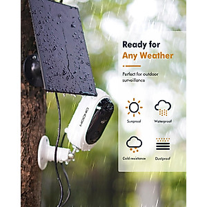 DIHOOM 2K/3MP Solar Camera Surveillance Exterieur for Home Security