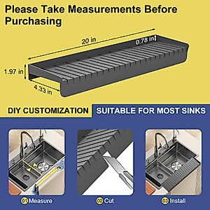 Silicone Sink Edge Protectors for Kitchen Sink, Kitchen Sink Splash Guard, Multifunction Kitchen Sink Accessories, Stainless Steel, Granite, Quartz Countertop Protectors For Kitchen & Bathtub Sink