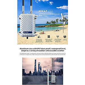 KuWFi Outdoor WiFi Access Point, High Performance 2.4G 300Mbps Waterproof Outdoor Base Station with 2 Antennas Support Wireless AP/WiFi Repeater