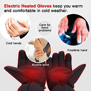 SPRING Electric Heated Gloves,Portable Battery Heating Thermal Gloves,Waterproof Touchscreen Gloves for Cycling,Motorcycle,Hiking,Snowboarding Outdoor Winter Sport