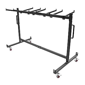 Heavy-Duty Folding Table Cart - Adjustable Support Bar, Large Capacity, Easy Mobility with Brakes - Sturdy Q235 Steel Construction, Fits 42 Folding Tables