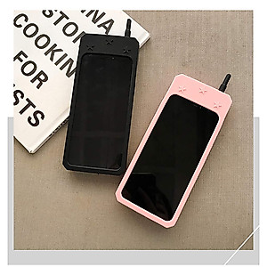 UnnFiko 3D Silicone Case Compatible with iPhone 14 Pro Max, Retro Classic Creative Soft Rubber Bumper Cover Cool Fun Thick Protective Stand Case (Retro Cellphone Black, iPhone 14 Pro Max)