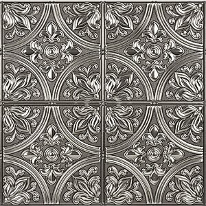 InHome NH2986 Chelsea SSilver Peel & Stick Tin Tiles, Metallic