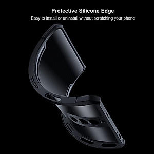 Guizzcg for ZTE Nubia Red Magic 8 Pro / 8 Pro+ / 8S Pro / 8S Pro+ Case Soft TPU Bumper + Acrylic Back Military Grade Airbags Shookproof Drop Protection [1 Tempered Film], Film Black