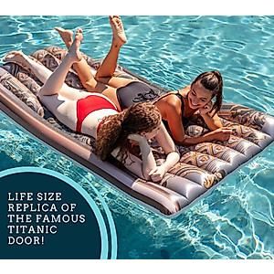The Original Titanic Movie Pool Float- 48"x84" Inflatable Double Sized 2-Person Raft of Floating Door-Fun Swimming Lounger - Could Rose Really Have Saved Jack?- Great Gift for Film Fans & Birthdays