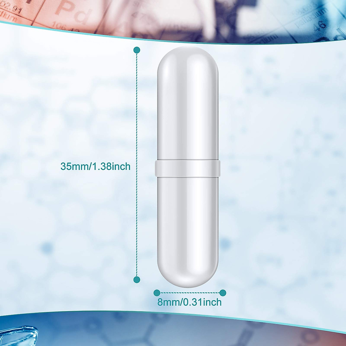 Magnetic Stir Bar White Stir Rod Magnetic Stir Plate with Ring Shape Magnet Stirrer Mixer Stirring Bar for Laboratory (16 Pieces,35 mm/ 1.38 Inch)