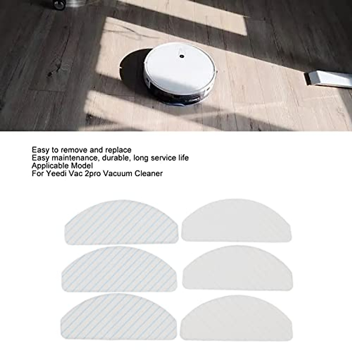 ciciglow Accessories Kit for Yeedi Vac 2 Pro Station Robotic Vacuum Cleaner,3 Disposable Mopping Pad,3 Washable Mop Pads,Yeedi Accessories for Yeedi Vac 2 Pro Vacuum Cleaners