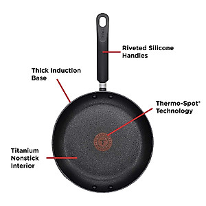T-fal E93805 Professional Total Nonstick Thermo-Spot Heat Indicator Fry Pan, 10.5-Inch, Black