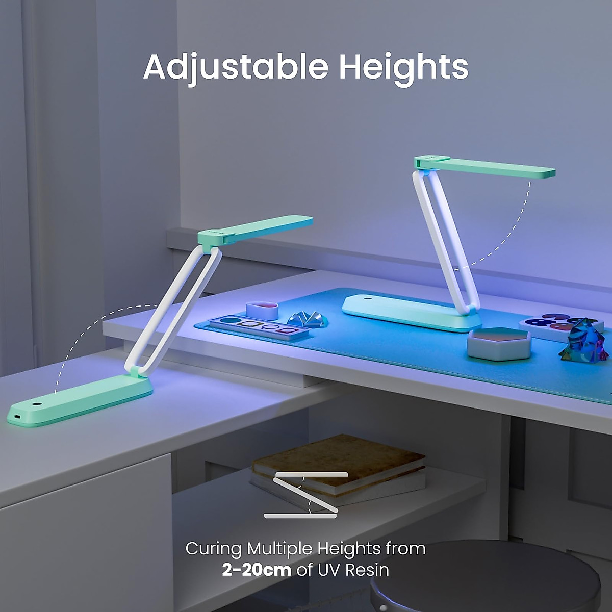 Resiners UV Light for Resin Curing, UV Resin Light, Wireless & Rechargeable UV Lamp, 3-in-1 Uses, Foldable Blacklight Ultraviolet LED, Craft Supplies Tools for Resin Molds, Jewelry Making, DIY Decor