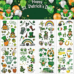 DmHirmg St Patricks Day Temporary Tattoos for Kids Boys Girls,Kids St Patricks Day Day Tattoos Sets, Waterproof Fake Tattoo Stickers, Kids Birthday Party Favors Supplies 10 Sheets