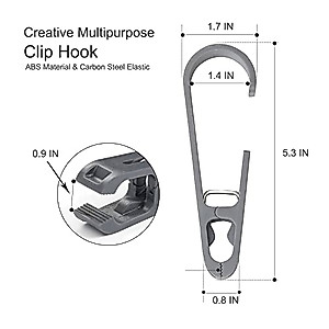 KooNiosio Large Laundry Hook Clothes pins 8pcs Sock Clip Laundry Clips with Springs, Strong Plastic Clothes Drying Line Pegsfor Home Kitchen Outdoor