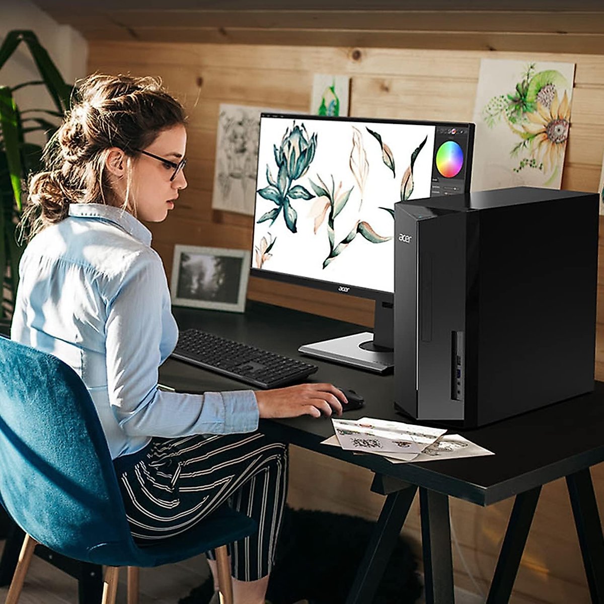 acer 2023 Aspire TC-1760 Desktop PC Intel 12th Gen 6-Core i5-12400 16GB RAM 512GB PCIe SSD 1TB HDD NVIDIA GTX 1660 Super GDDR6 6GB HDMI DP DVI-D USB-C WiFi AC BT RJ-45 Windows 11 Pro w/RE USB Drive