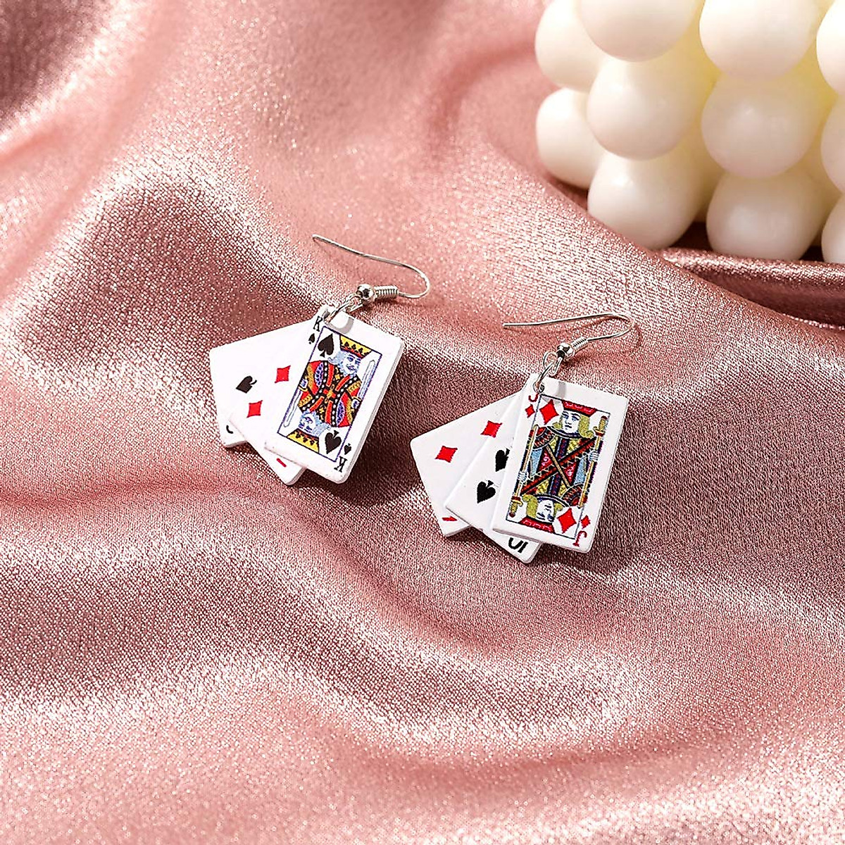 Personality Poker Dangle Earrings Simulate Playing Cards Cool Funny Earrings Unique Gambling Casino Jewelry Gift-K&J