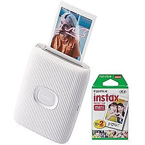 Fujifilm Instax Mini Link Instant Smartphone Printer (ASH) with Instax Film Pack (2 Items)