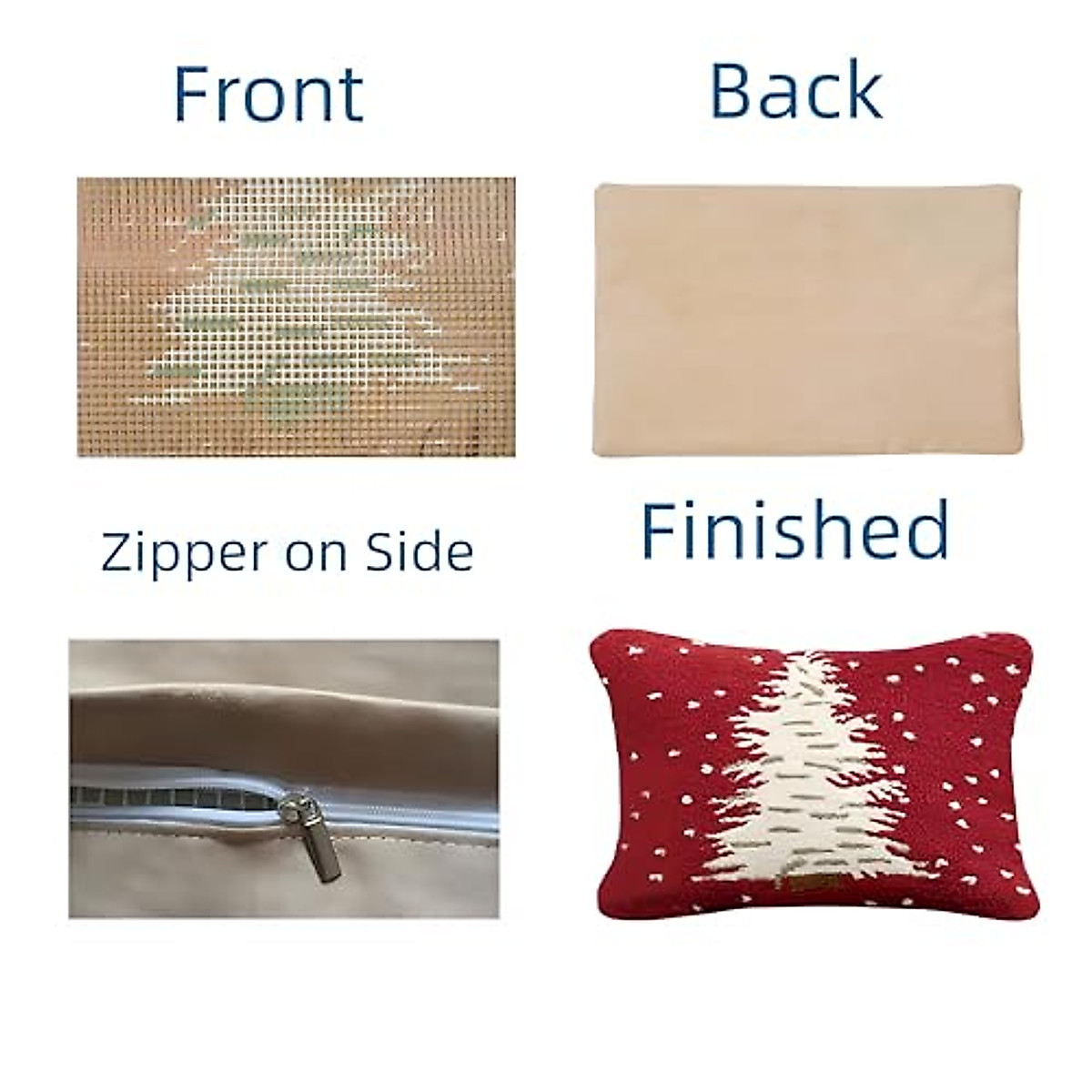 Wedding Kissing Bride and Groom Latch Hook Rectangle Pillow Kit for Adults DIY Easy Throw Pillow Cover with Printed Canvas Crochet Yarn Needle Craft Handmade Cushion for Wedding 12x20inch(2)