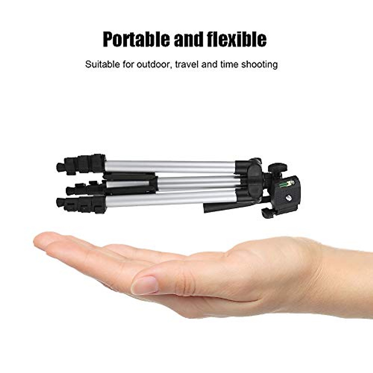 Selfie Tripod Stand, Aluminium Alloy Selfie Stick Portable 1/4 Inch Screw Multifunction Phone Stand Live Steming Tripod for Recording Travel Selfie Stick
