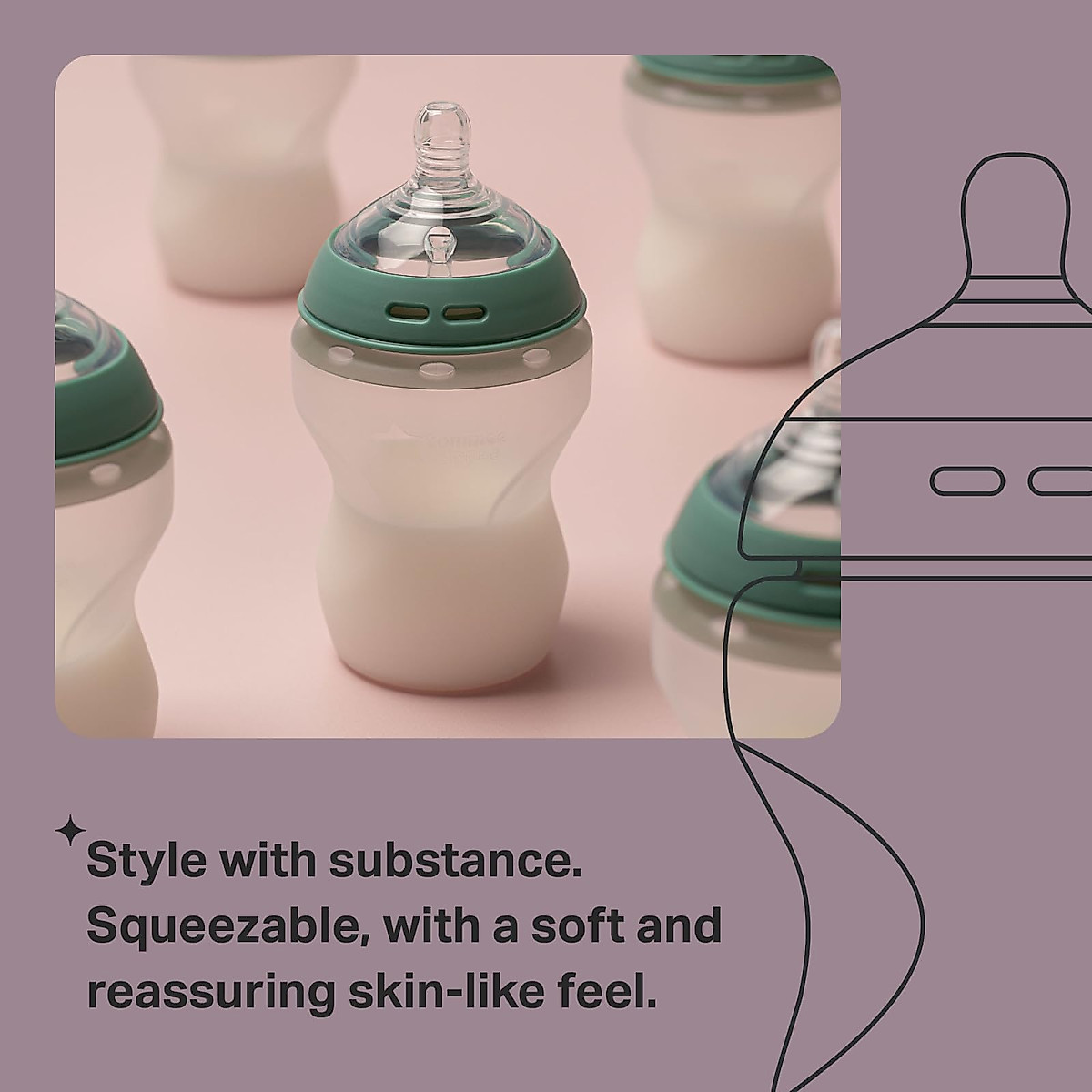 Tommee Tippee Natural Start Anti Colic BPA Free Silicone Baby Bottles, 5oz, Newborn 0+ Months, Silicone Feels Like Mother's Skin, Slow Flow Breast-Like Teat, Pack of 2