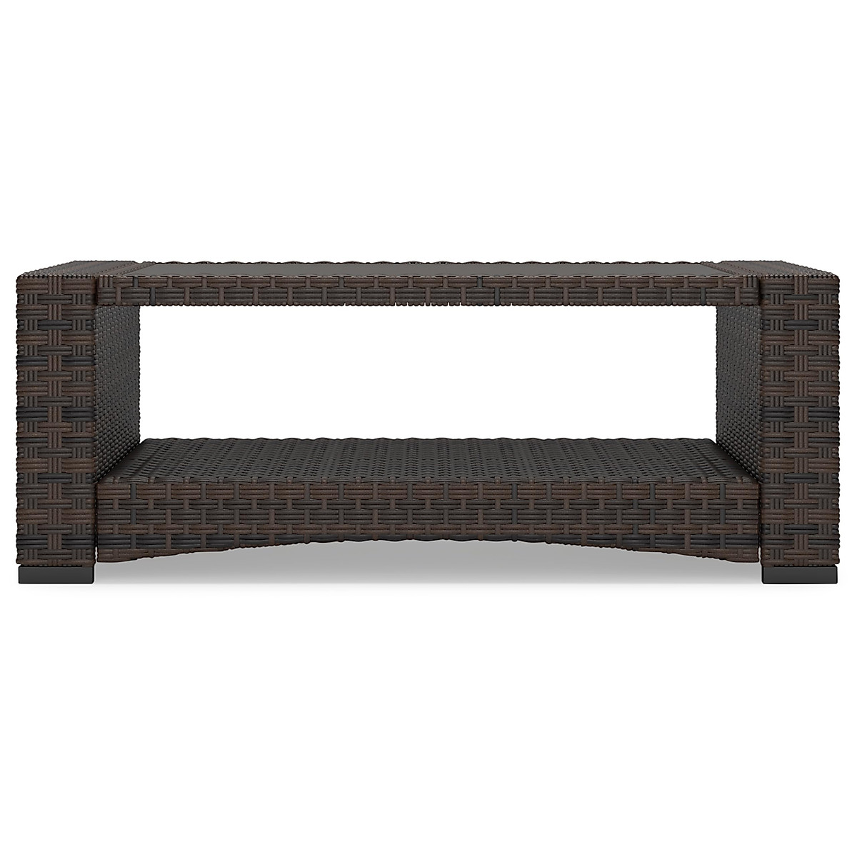 Signature Design by Ashley Windglow Outdoor Coffee Table, 44" W x 25" D x 17" H, Dark Brown