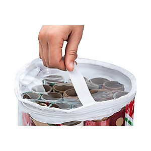 Joiedomi 2 Pack Wrapping Paper Storage, Clear Gift Wrap Organizers Container Bag Wrapping Paper Holder Made from Water Proof PVC and Fabric, Fits Up to 20 Standard Rolls (White)